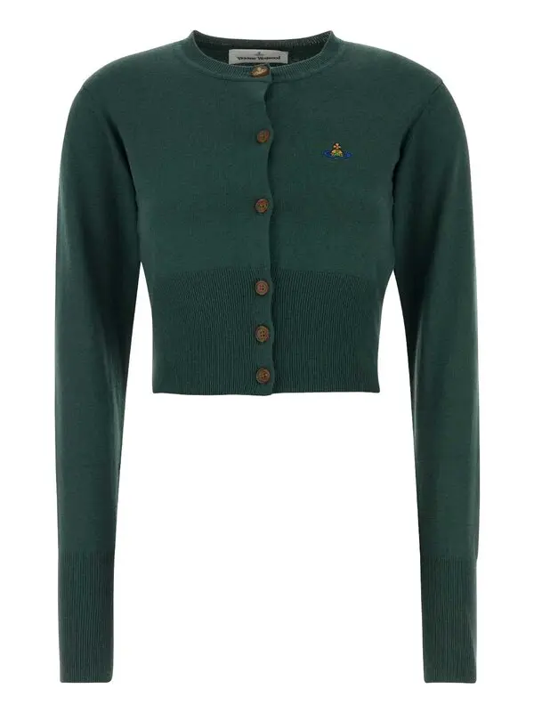VIVIENNE WESTWOOD Dark Cotton Blend Bea Cardigan - Green