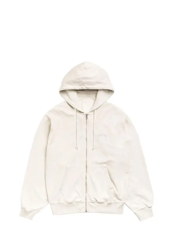 StÜssy Lightweight Terry Full Zip Hoodie - Stone
