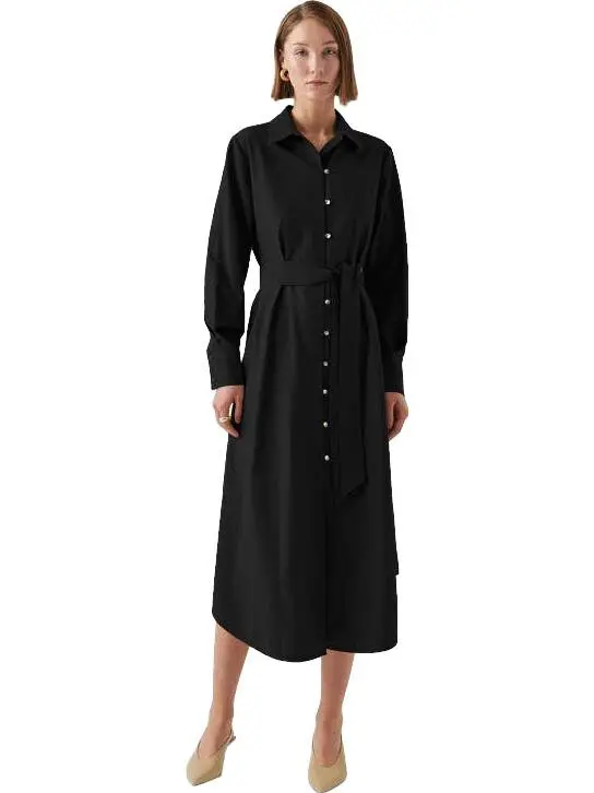 EXQUISE Mckinley Midi Shirt Dress - Black