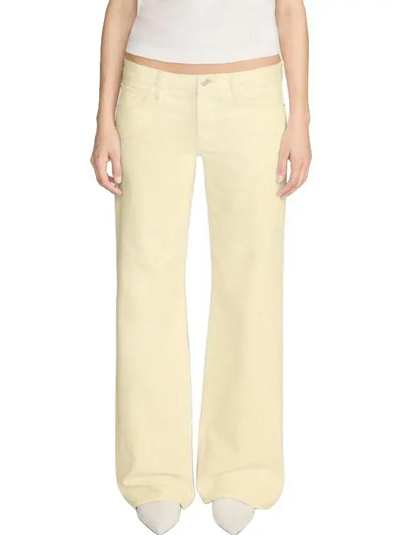 FRAME Pixie Gray Low Rise Wide Leg Jeans - Limoncello