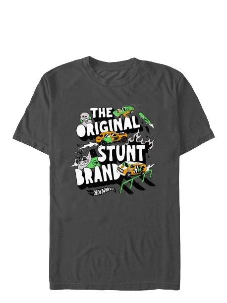 HOT WHEELS The Original Stunt Brand Short Sleeve Graphic T-shirt - Charcoal