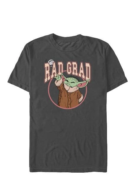 STAR WARS: THE MANDALORIAN Rad Graduate Grogu Short Sleeve Graphic T-shirt - Charcoal