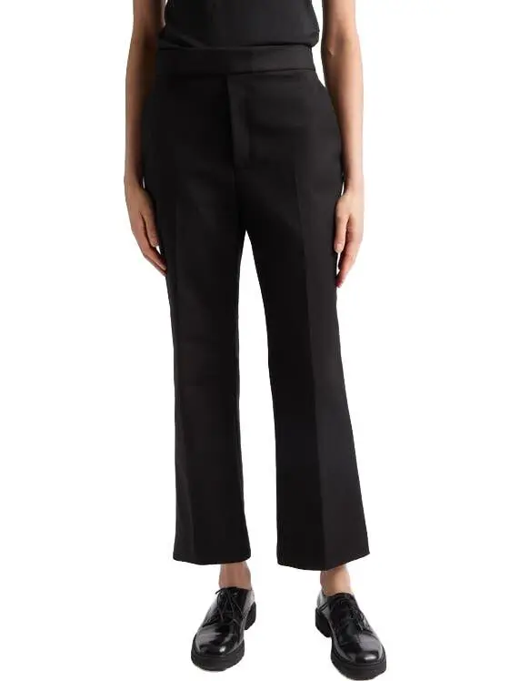Partow Sullivan Creased Flare Cotton Twill Pants - Black