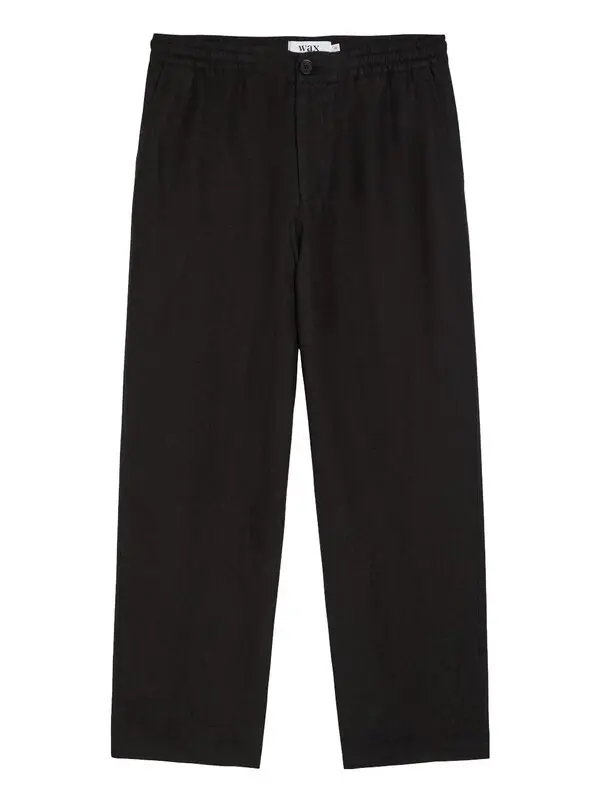 WAX LONDON Glencoe Relaxed Straight-leg Linen Trousers - Black