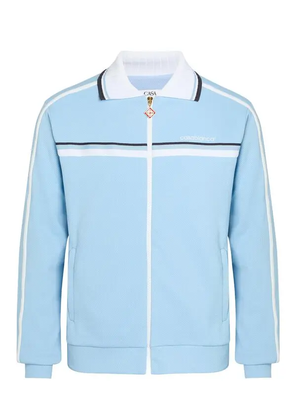 Casablanca Logo-embroidered Panelled Track Jacket - Light Blue