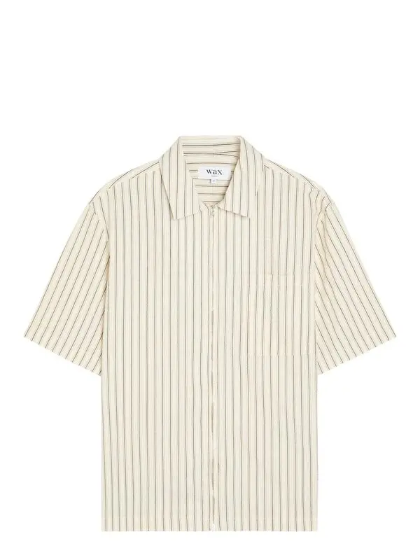 WAX LONDON Sears Striped Seersucker Shirt - Beige