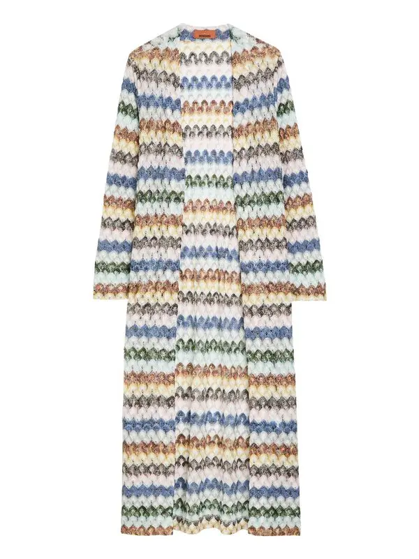 Missoni Chevron Metallic-knit Cardigan - Multicoloured 1