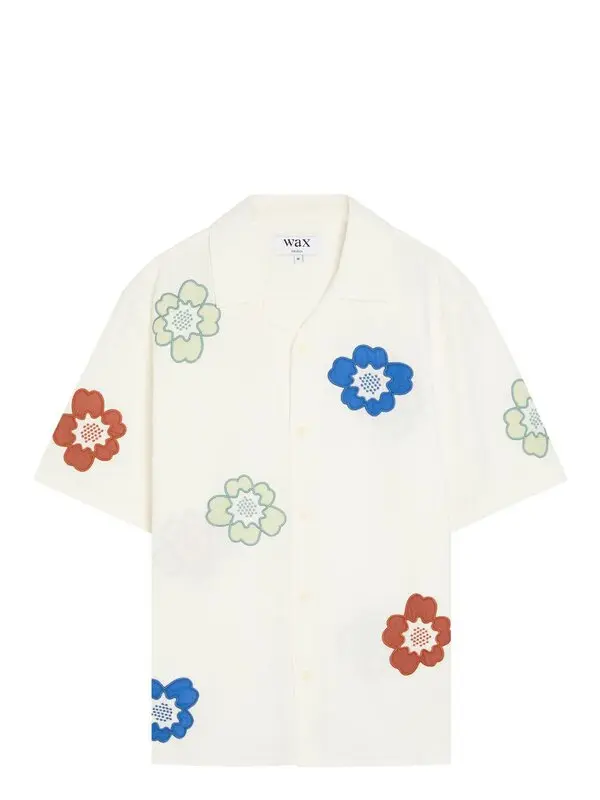 WAX LONDON Didcot Floral-embroidered Cotton-blend Shirt - Multicoloured 1