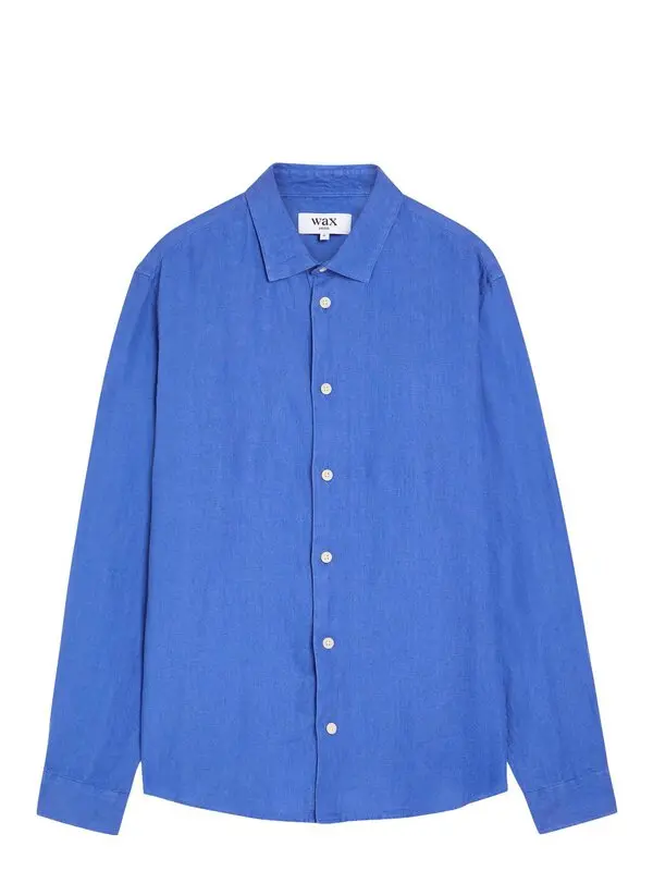 WAX LONDON Dartford Linen Shirt - Blue