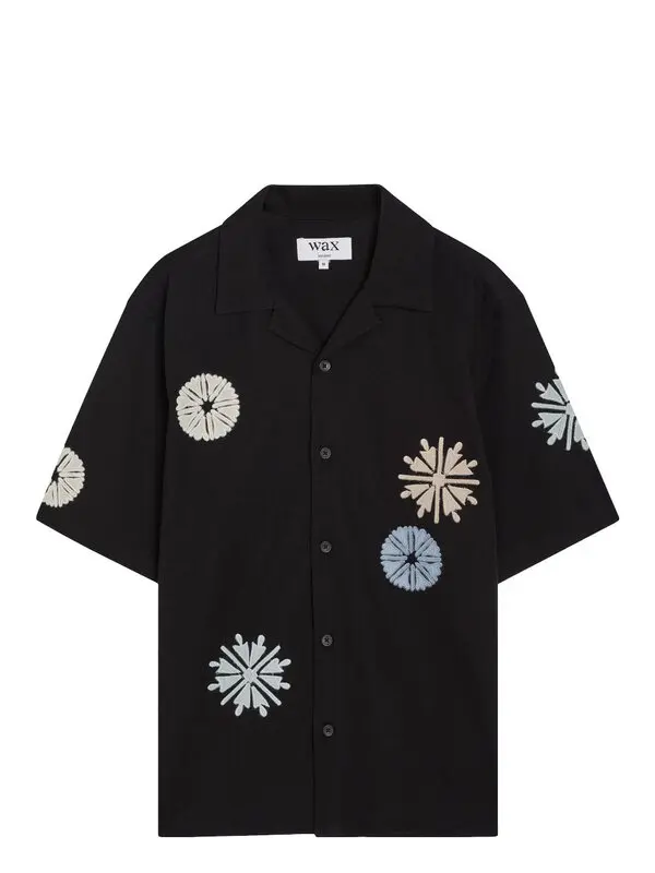 WAX LONDON Didcot Embroidered Cotton-blend Shirt - Black