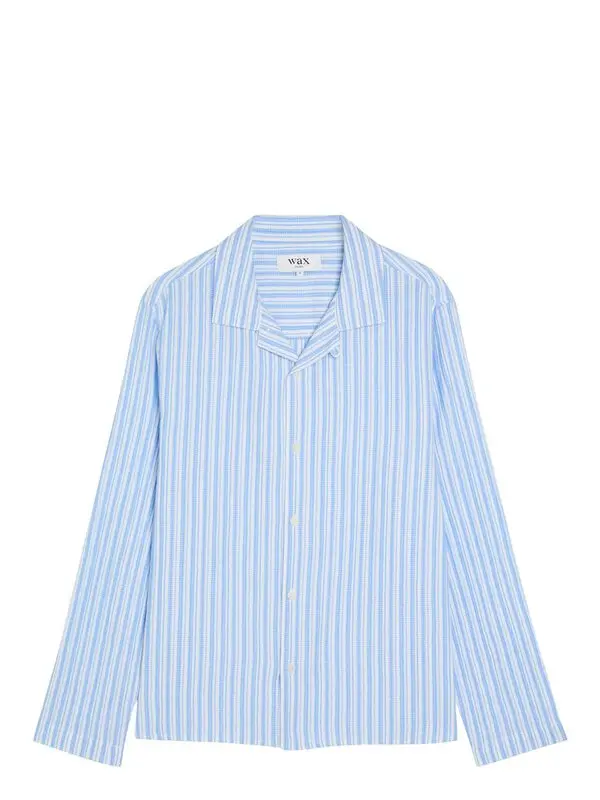 WAX LONDON Corey Striped Cotton Shirt - Light Blue