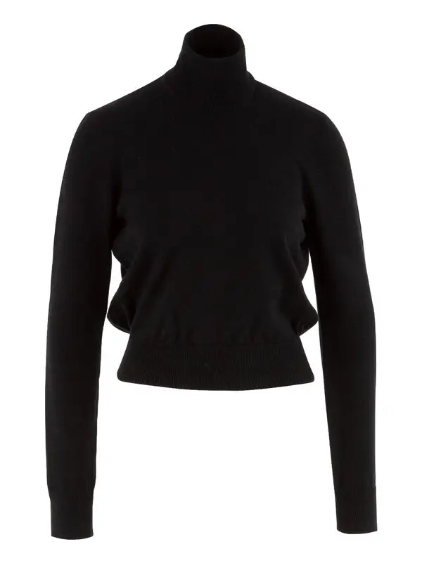 Bottega Veneta Turtleneck Sweater With Back Balloon Structure - Black