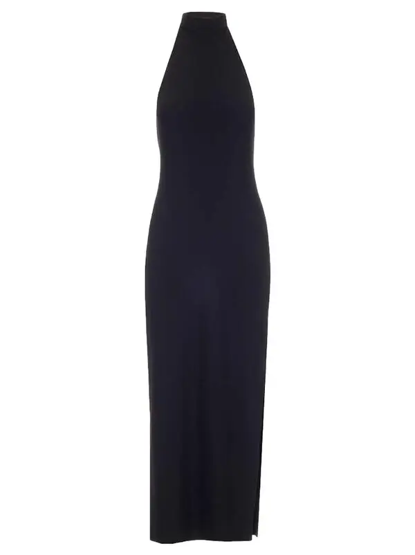 Norma Kamali High-neck Open-back Maxi Dress - Black