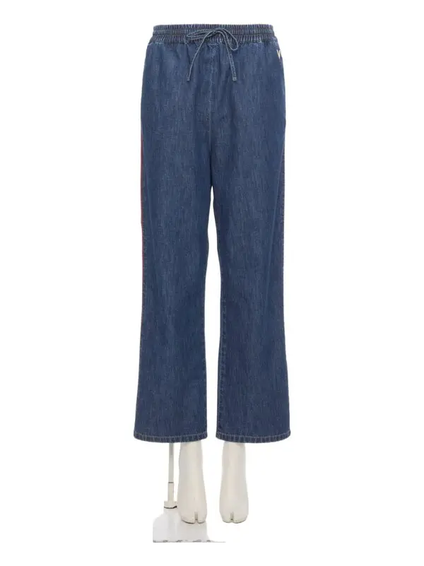 Valentino Garavani Elastic Waist Casual Pants With Drawstring - Blue