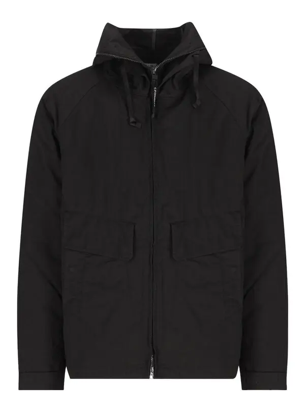 C.P. COMPANY Goggle-detail Hooded Jacket - Black