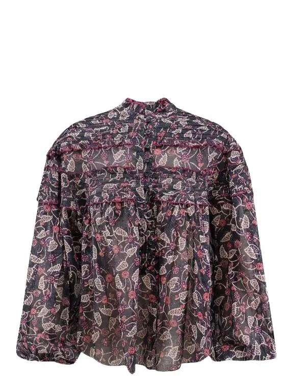 Isabel Marant Étoile Floral Print Long Sleeve Shirt - Black