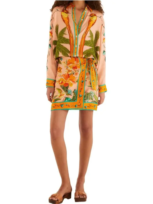 Farm Rio Long Sleeve Printed Shirt - Multicolor