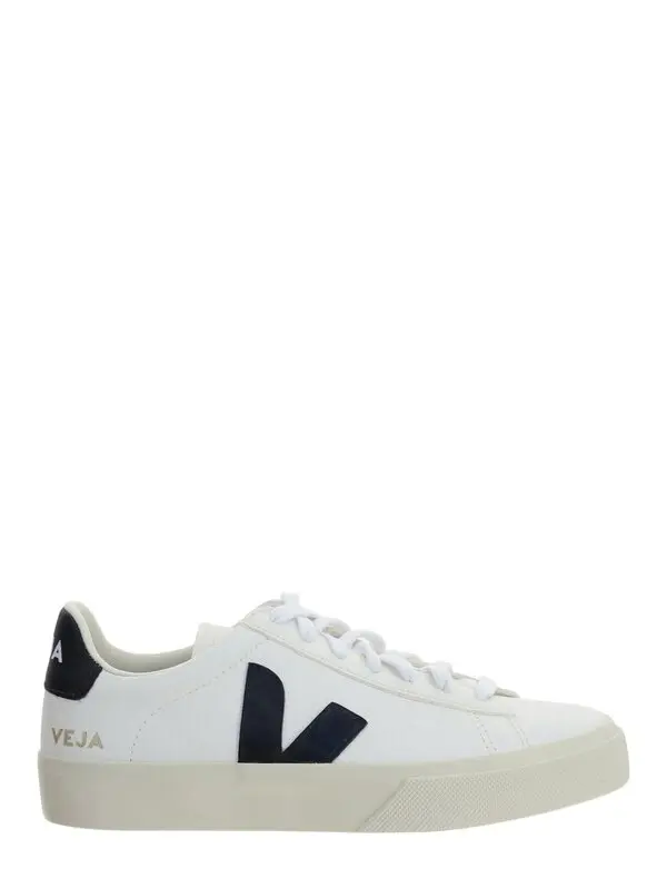 VEJA Leather Sneakers With Signature V Logo - White