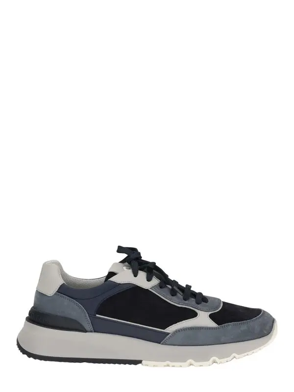 Brunello Cucinelli Leather Lace-up Sneakers - Blue