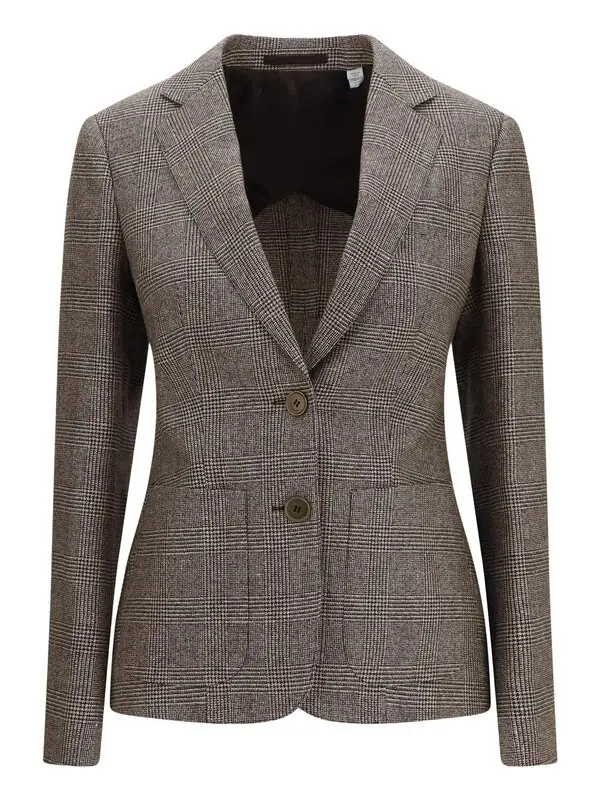 Burberry Single-breasted Wool And Linen Blazer - Brown