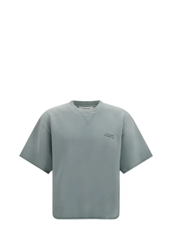 GOLDEN GOOSE Short-sleeve Sweatshirt With Back Graphic - Green