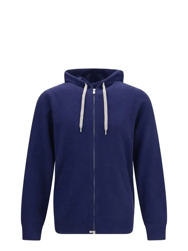 Brunello Cucinelli Cashmere Zip-up Hoodie - Blue