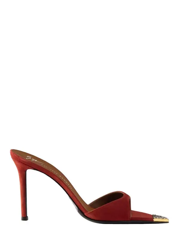 GIUSEPPE ZANOTTI Intriigo Jewelry Mule 90 - Brick