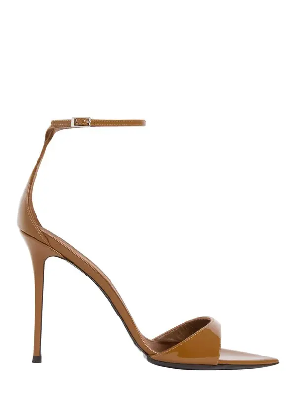 GIUSEPPE ZANOTTI Intriigo Strap 105 Patent Leather Stiletto Sandals - Light_brown