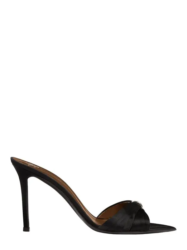 GIUSEPPE ZANOTTI Lumière Mule 90 Satin Mules - Black