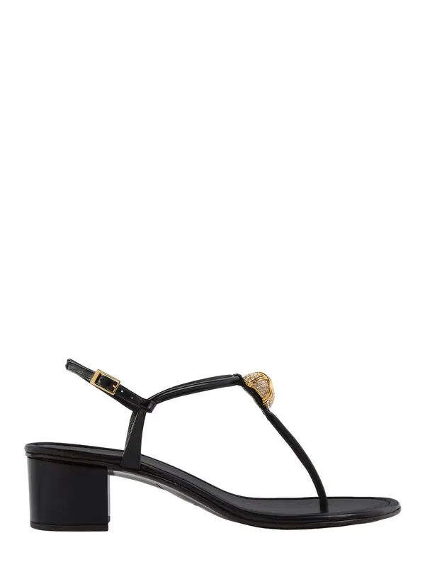 GIUSEPPE ZANOTTI Embellished Thong Sandals - Black