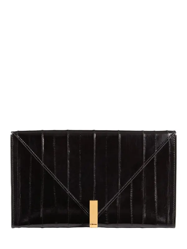 GIUSEPPE ZANOTTI Eel Skin Tuxedo Clutch Bag - Black
