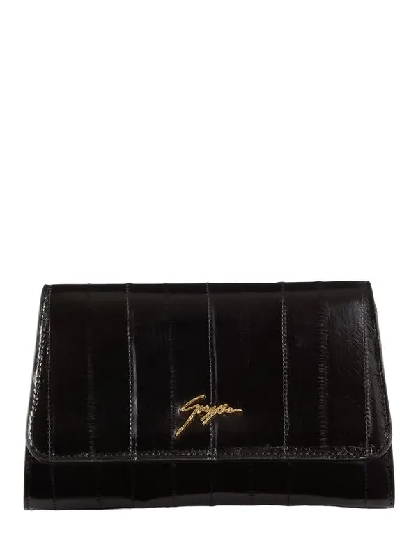 GIUSEPPE ZANOTTI Cleopatra Mini Eel Skin Clutch - Black