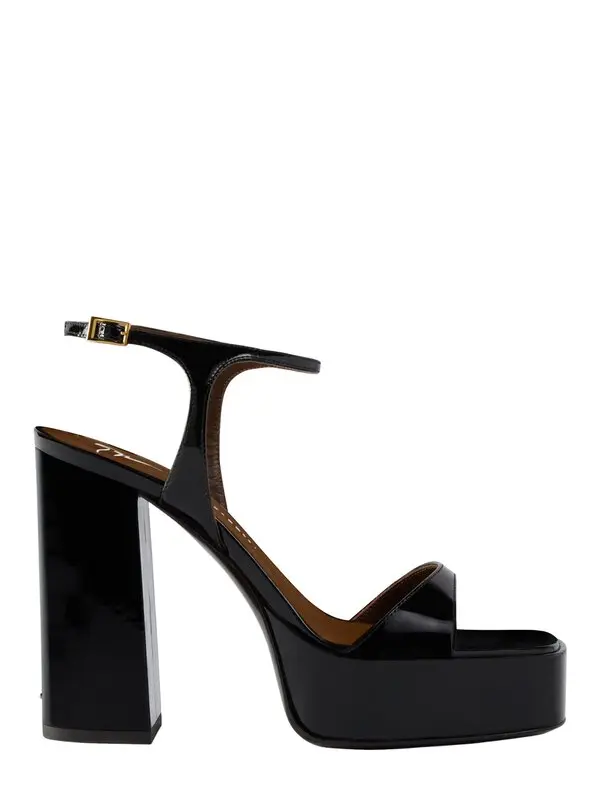 GIUSEPPE ZANOTTI Chérie 115 Patent Leather Platform Sandals - Black