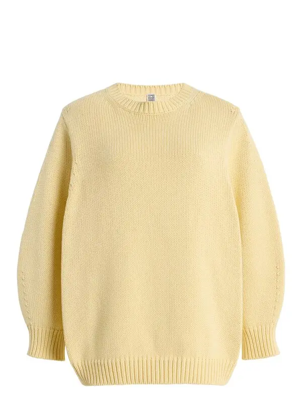 TOTEME Oversized Cotton Crew Neck Sweater - Yellow