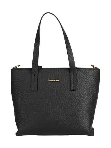CERRUTI 1881 Pebbled Leather Tote Bag - Black