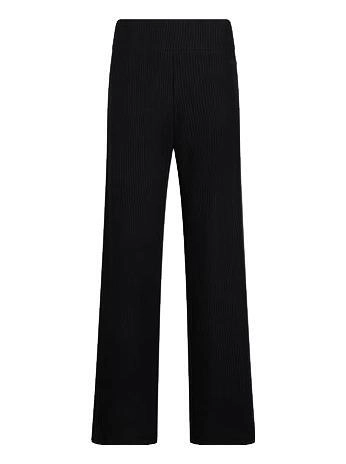 EA7 Ribbed Jersey Wide-leg Pants - Black