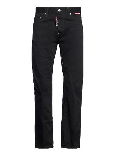 Dsquared2 Cotton Denim Jeans With Appliqués - Black