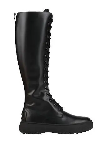 TOD'S Leather Lace-up Flatform Boots - Black