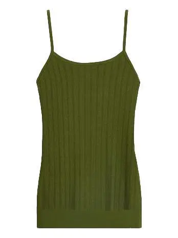 Majestic Filatures Sleeveless Ribbed Lyocell Top - Military Green
