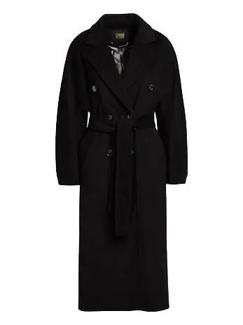 Roberto Cavalli Belted Wool Blend Coat - Black