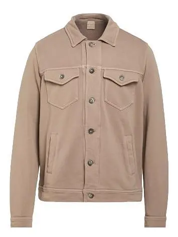 H953 Khaki Cotton French Terry Jacket - Beige