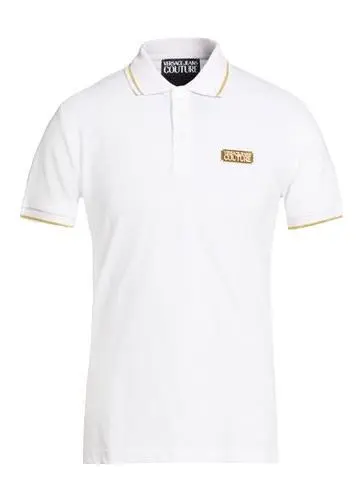 Versace Polo Shirt Size Cotton, Polyester, Metallic Polyester, Elastane - White