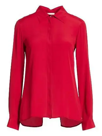 OTTOD'AME Acetate And Silk Shirt With Crystal Embellishments - Red