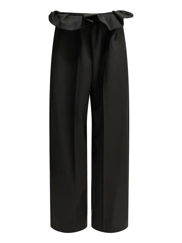 Khaite Kira Tailored Wool Wide-leg Pants - Black