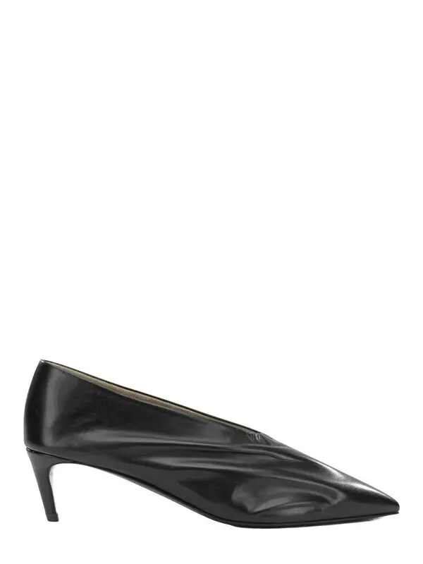 Khaite Miriam 50 Mm Pumps In Glossed Calfskin Leather - Black