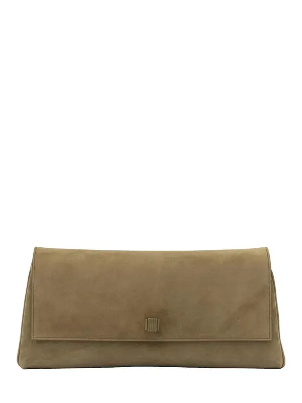 Khaite Audrey Suede Clutch - Beige