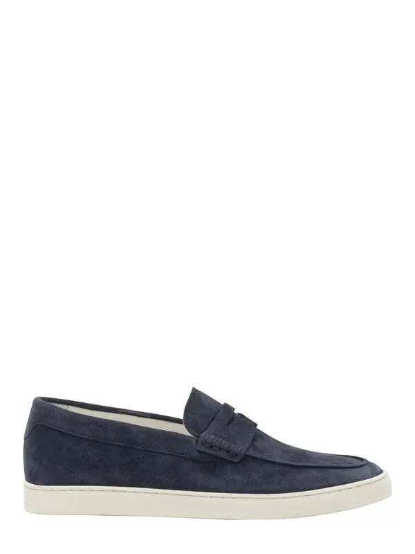 Brunello Cucinelli Suede Slip-on Loafers - Blue