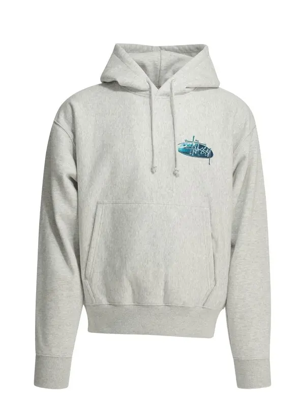 StÜssy Cotton Hoodie With Graphic Detail - Grey