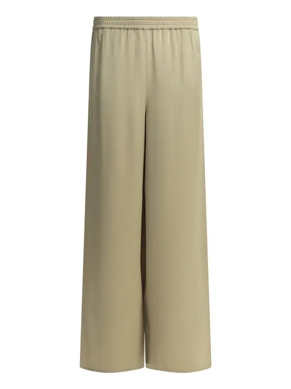 Max Mara Wide-leg Silk Crepe De Chine Trousers - Grey