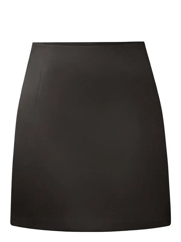 TIA DORRAINE Satin Mini Skirt - Black